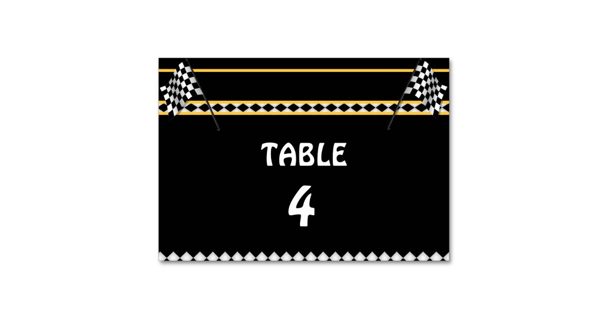 Vintage Racing Car Table Seating Numbers Table Number | Zazzle