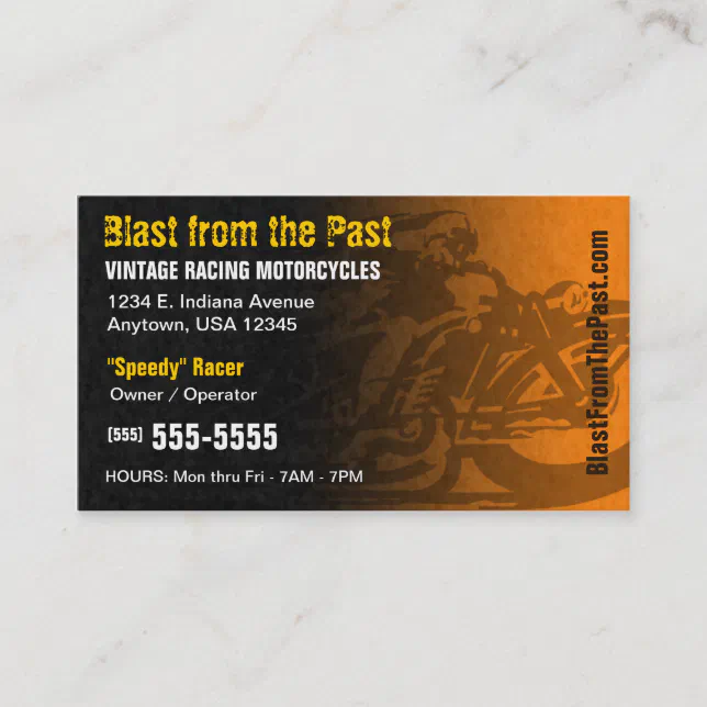 Vintage Racing Motorcycles Business Card | Zazzle