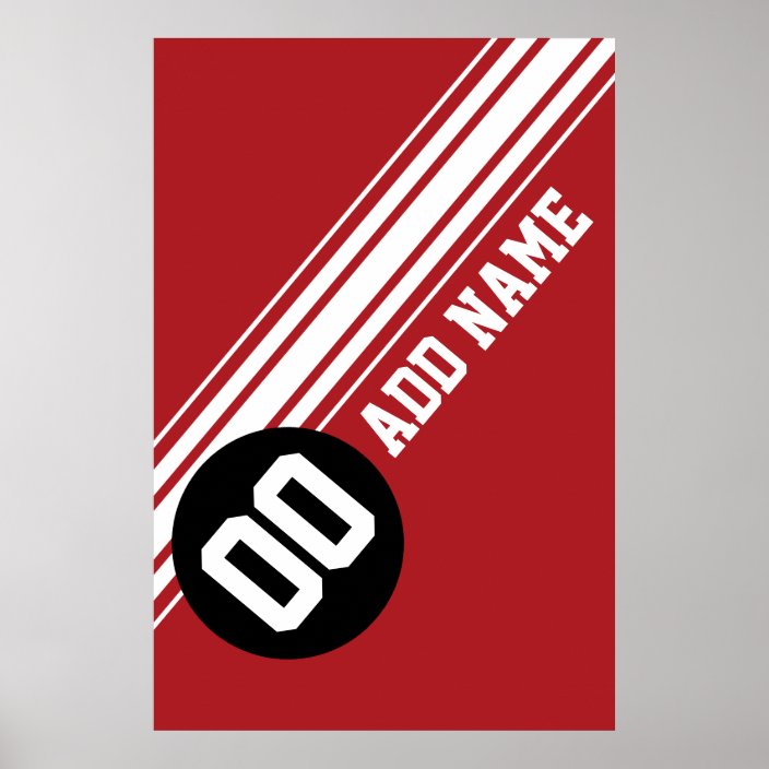 Vintage Racing Stripes - Red and Black Poster | Zazzle