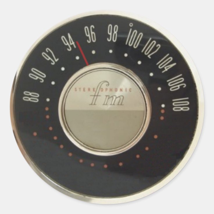 Vintage Radio Dial Classic Round Sticker | Zazzle