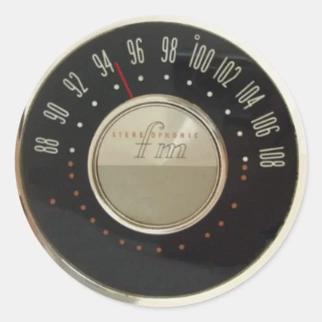 Vintage Radio Dial Classic Round Sticker | Zazzle
