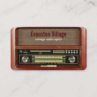 vintage radio repair business card | Zazzle