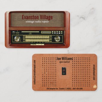 vintage radio repair business card | Zazzle