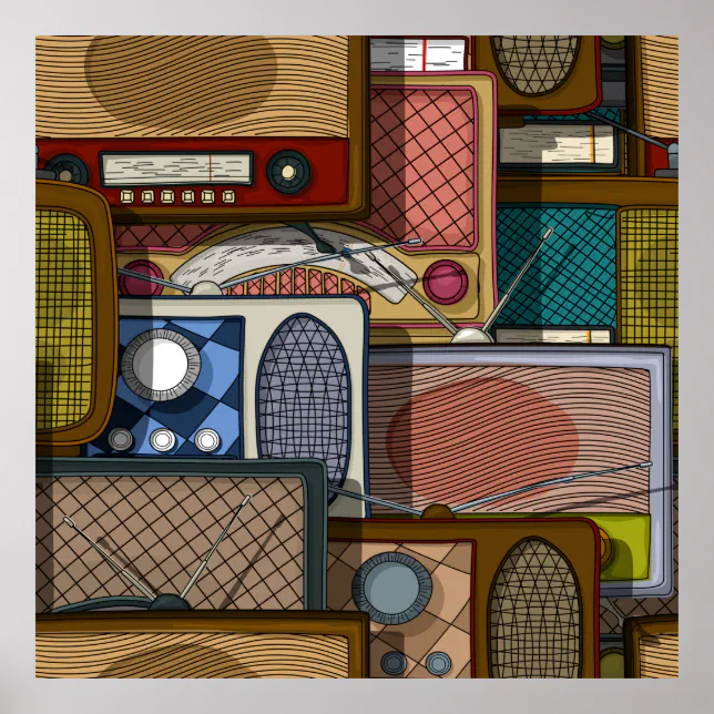 Vintage Radios Poster | Zazzle