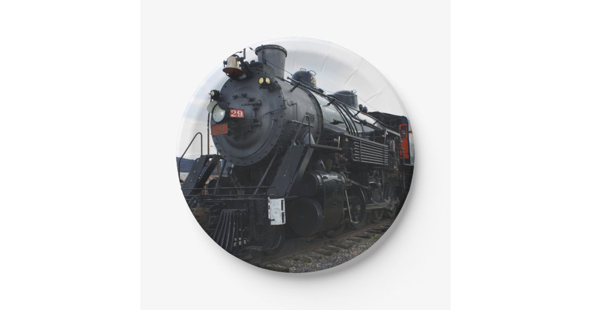 Vintage Railroad Steam Train Paper Plates | Zazzle