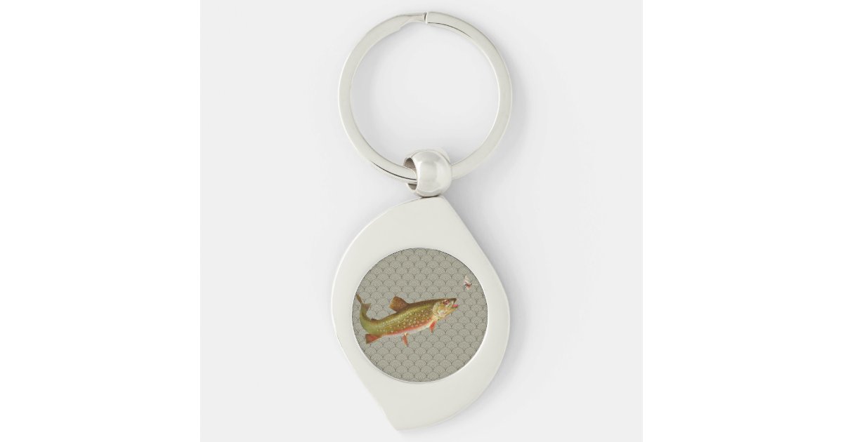 Vintage Rainbow Trout Fly Fishing Keychain | Zazzle