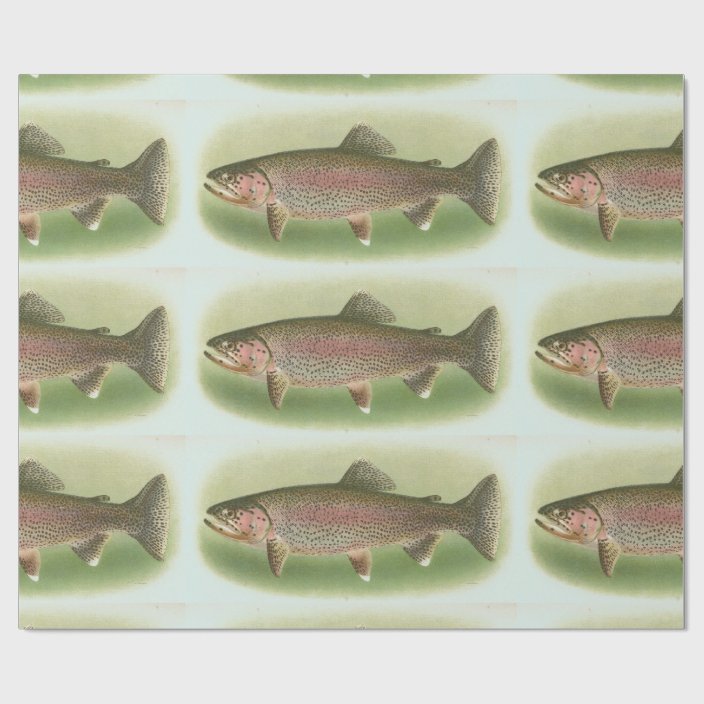 Vintage Rainbow Trout Wrapping Paper | Zazzle.com
