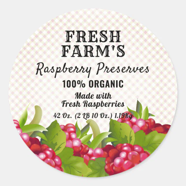 Vintage Raspberry Fruit Canning | Jam Label | Zazzle