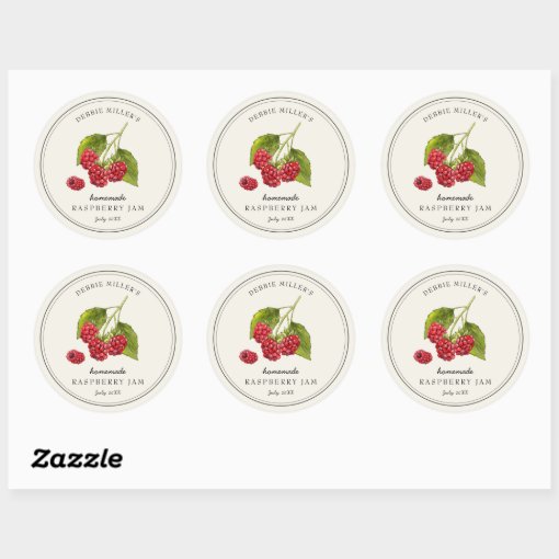 Vintage Raspberry Homemade Jam Jar label | Zazzle