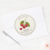 Vintage Raspberry on off-white Jam Classic Round Sticker | Zazzle