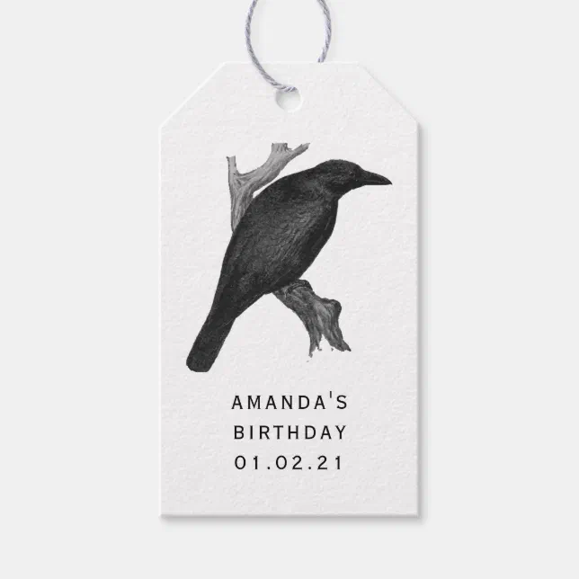 Vintage Raven Gift Tags | Zazzle