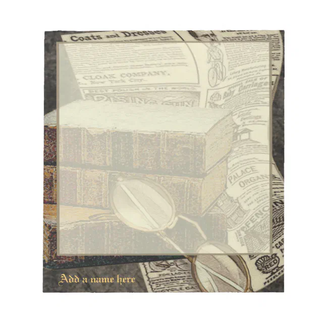 Vintage Reading Personalized Small Notepad | Zazzle