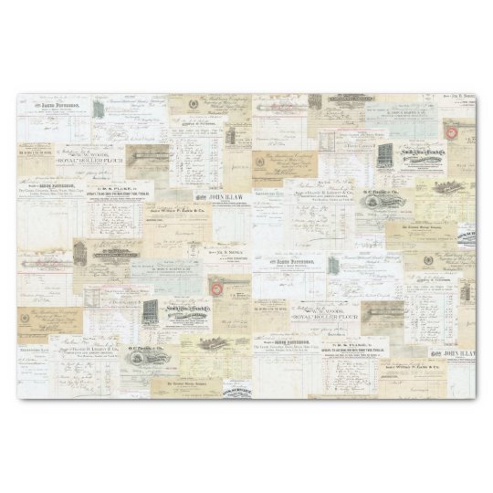 Vintage Receipts Tissue Paper | Zazzle.com