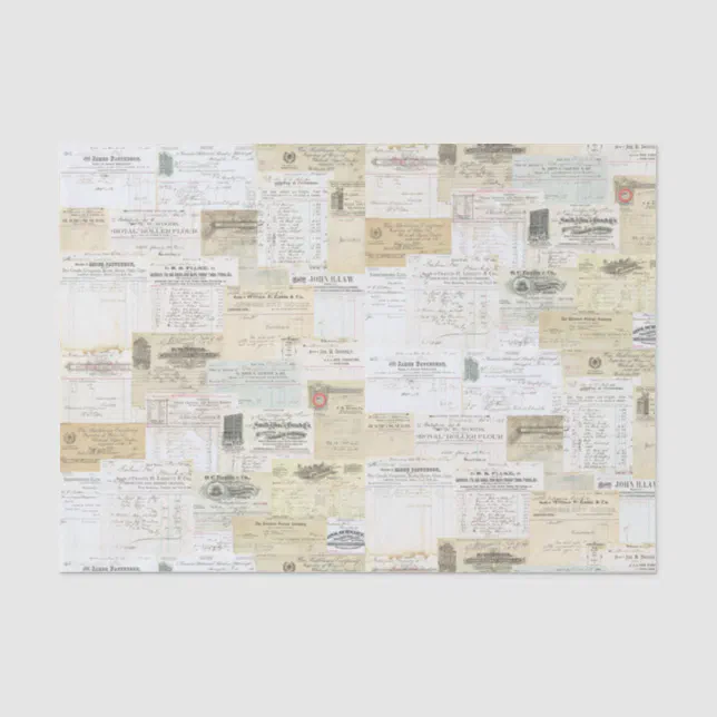 Vintage Receipts Tissue Paper | Zazzle