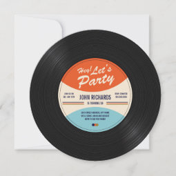 Vintage Record Birthday Invite | Zazzle