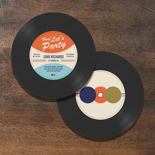 Vintage Record Birthday Invite | Zazzle