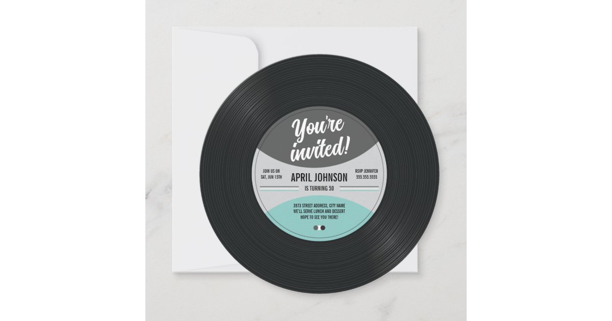 Vintage Record Birthday Invite | Zazzle