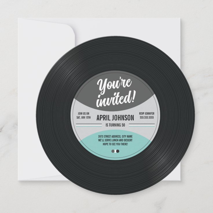 Vintage Record Birthday Invite | Zazzle