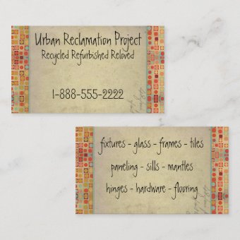 Vintage Recycled Retro Business Card | Zazzle