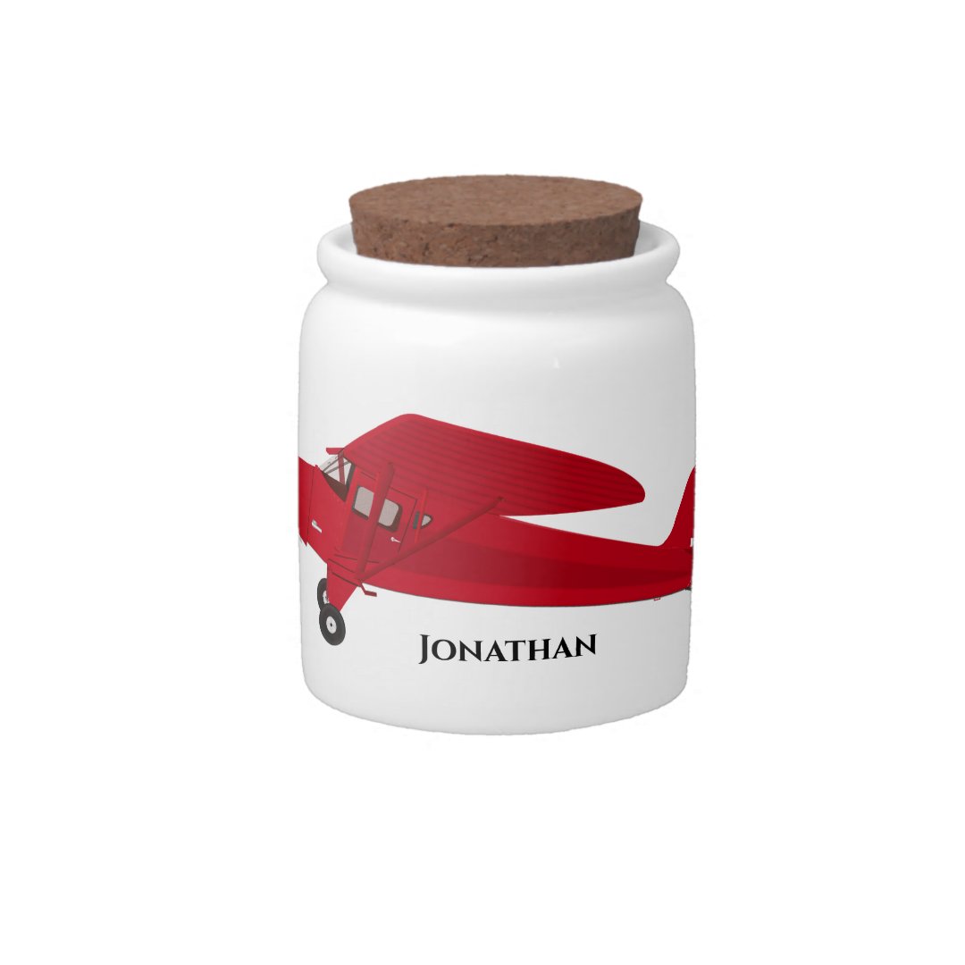 Vintage Red Airplane Ceramic Money Bank Candy Jar | Zazzle