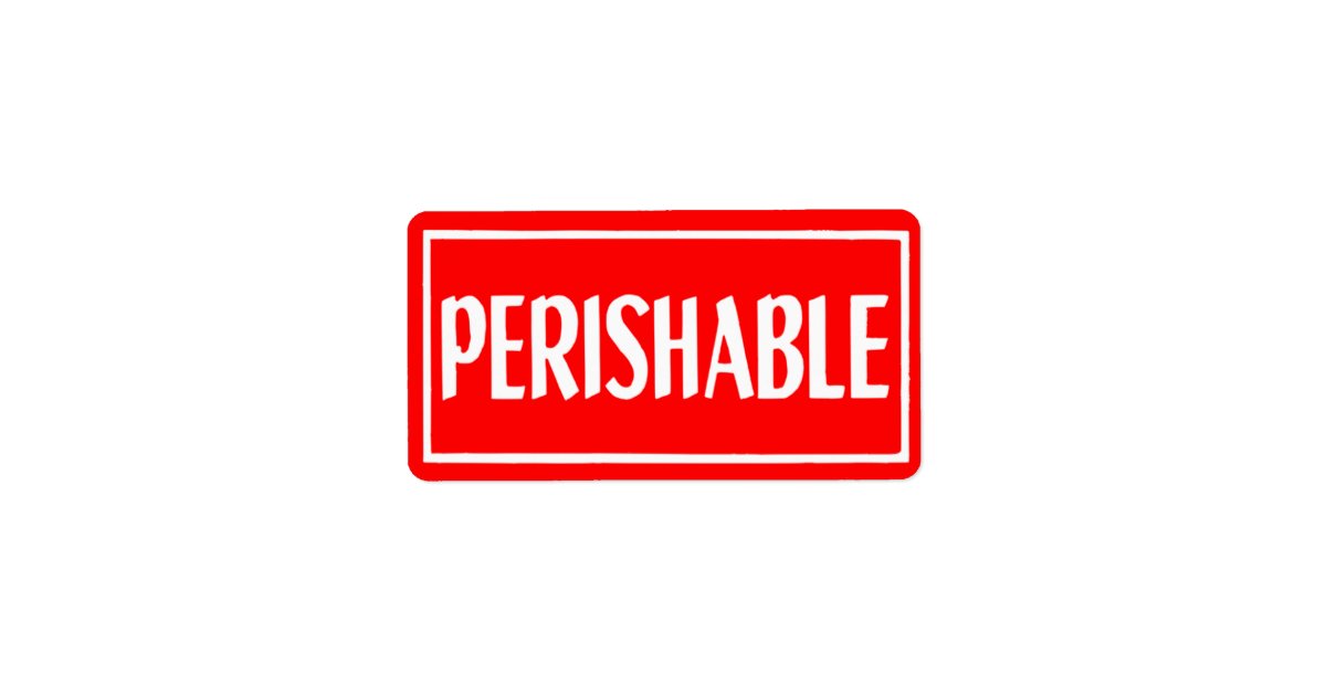 Vintage Red and White Perishable Sticker | Zazzle