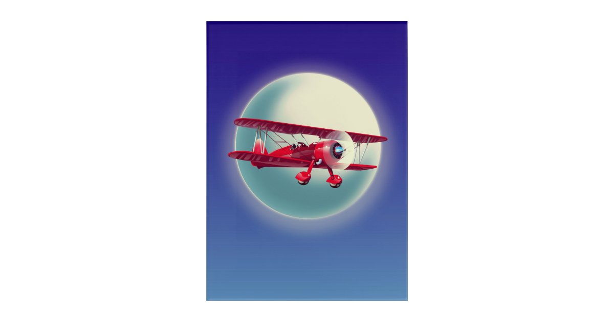 Vintage Red Biplane Acrylic Print | Zazzle
