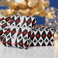 Vintage Red Black Playing Cards Symbols Wrapping Paper | Zazzle