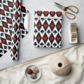 Vintage Red Black Playing Cards Symbols Wrapping Paper | Zazzle