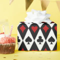 Vintage Red Black Playing Cards Symbols Wrapping Paper | Zazzle