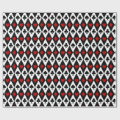 Vintage Red Black Playing Cards Symbols Wrapping Paper | Zazzle