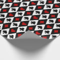 Vintage Red Black Playing Cards Symbols Wrapping Paper | Zazzle