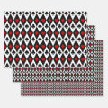 Vintage Red Black Playing Cards Symbols Wrapping Paper Sheets | Zazzle