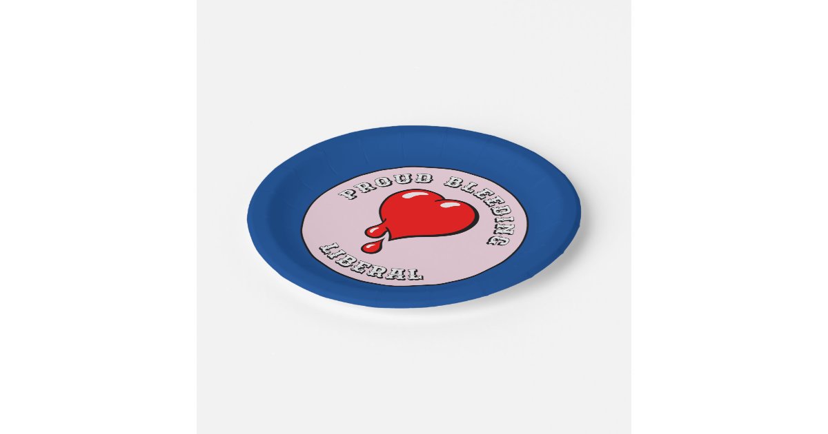 Vintage Red Bleeding Heart Liberal Pop Art Paper Plates | Zazzle