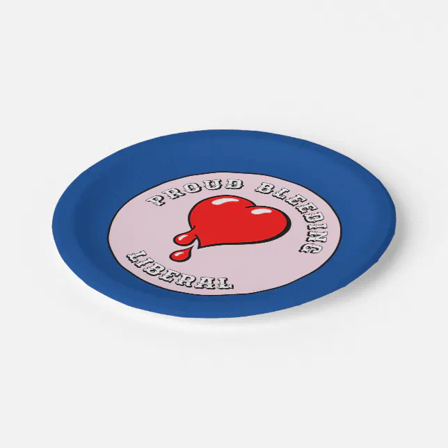 Vintage Red Bleeding Heart Liberal Pop Art Paper Plates | Zazzle