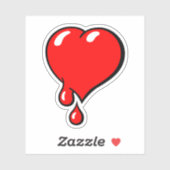 Vintage Red Bleeding Heart Liberal Pop Art Sticker | Zazzle