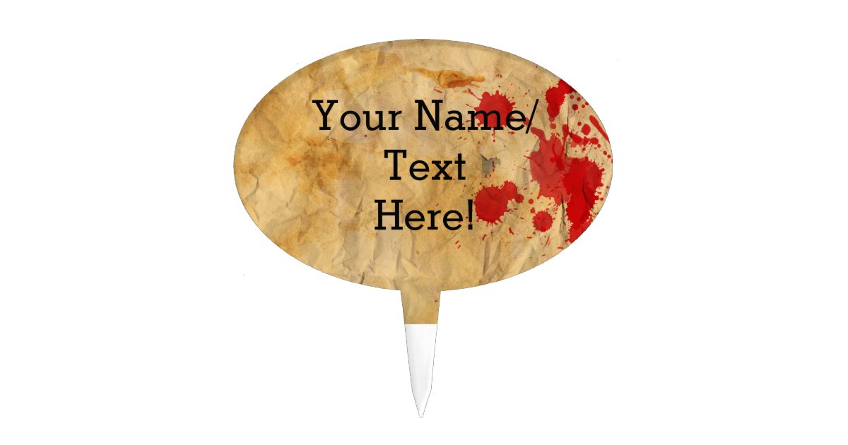 Vintage Red Blood Splatter Halloween Party Cake Topper | Zazzle