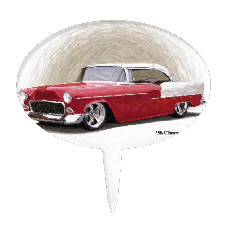 Vintage Red Chevy Coupe Cake Topper | Zazzle