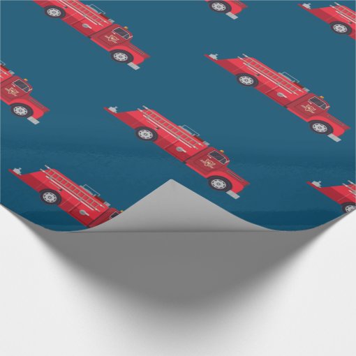 Vintage Red Fire Engine Fire Truck Wrapping Paper | Zazzle