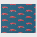 Vintage Red Fire Engine Fire Truck Wrapping Paper | Zazzle