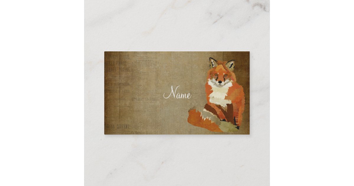 Vintage Red Fox Business Card | Zazzle