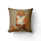 Vintage Red Fox Pillow | Zazzle