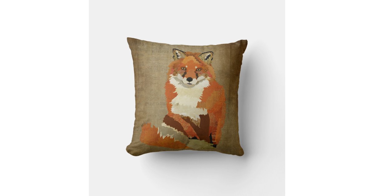 Vintage Red Fox Pillow | Zazzle