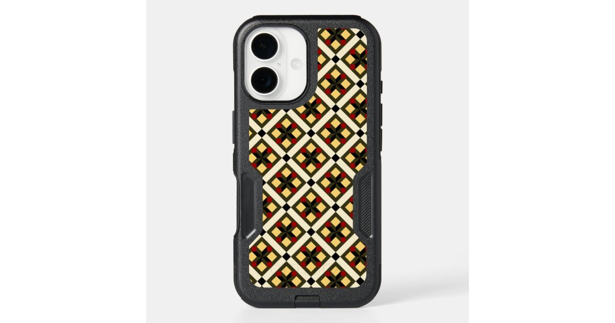 Vintage Red Green Yellow Barcelona Checker Art Otterbox iPhone Case ...