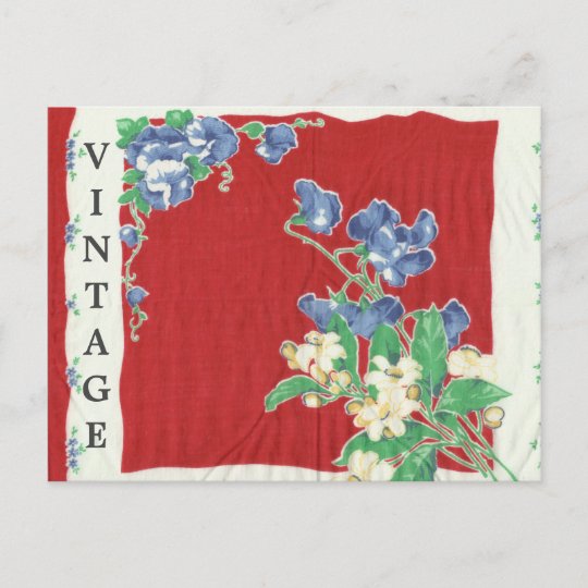 Vintage Red Handkerchief Postcard | Zazzle.com