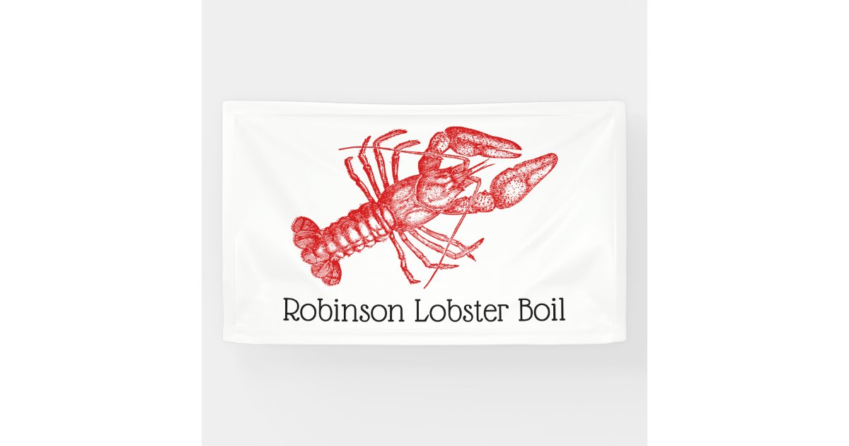 Vintage Red Lobster #1 Drawing DIY Color sv Banner | Zazzle