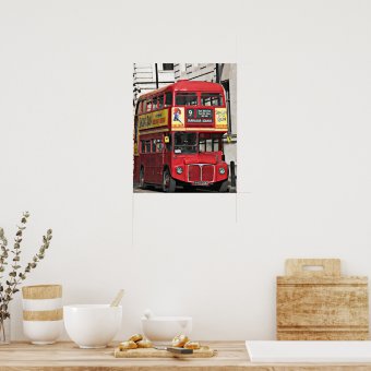 Vintage Red London Bus Poster | Zazzle