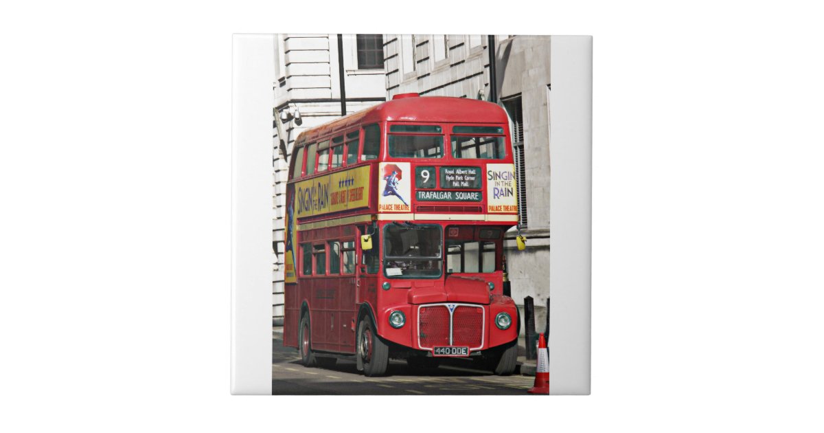 Vintage red London Bus Tile | Zazzle