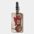 Vintage Red Motorcycle Luggage Tag | Zazzle