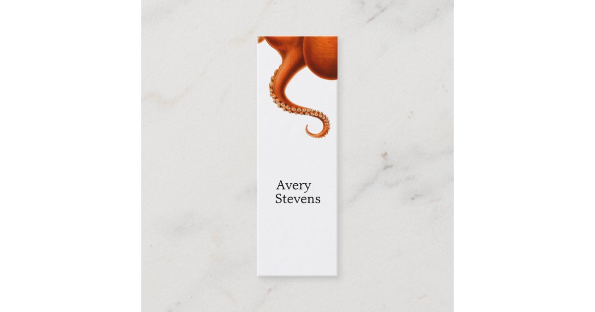 Vintage Red Octopus Marine Biology Nautical No. 2 Mini Business Card ...