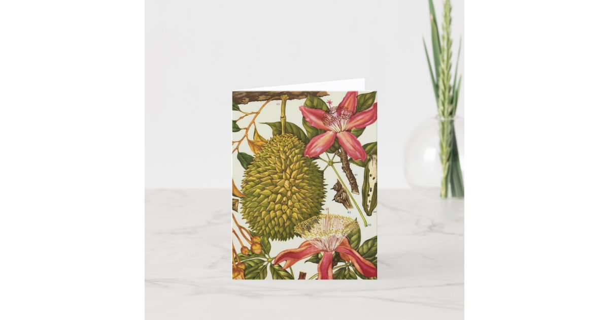 Vintage Red Passion Flower Small Greeting Card | Zazzle